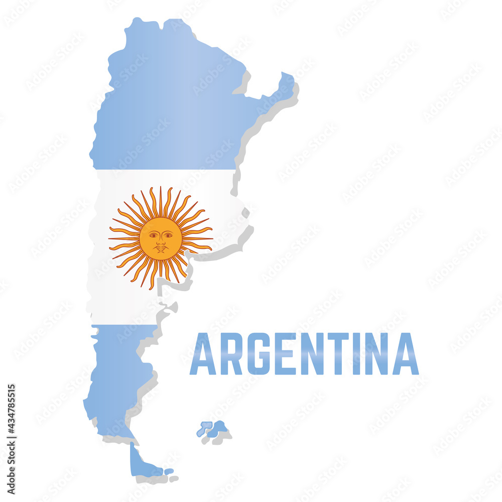 Isolated map with flag of Argentina Vector illustration Stock Vector ...
