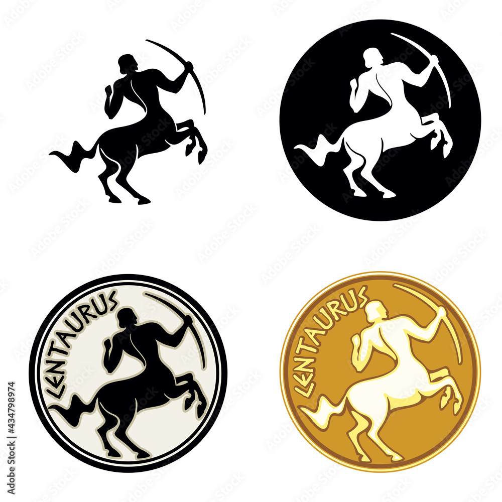 Centaur - vector image - Centaur logo design. Medallion with a Centaur ...