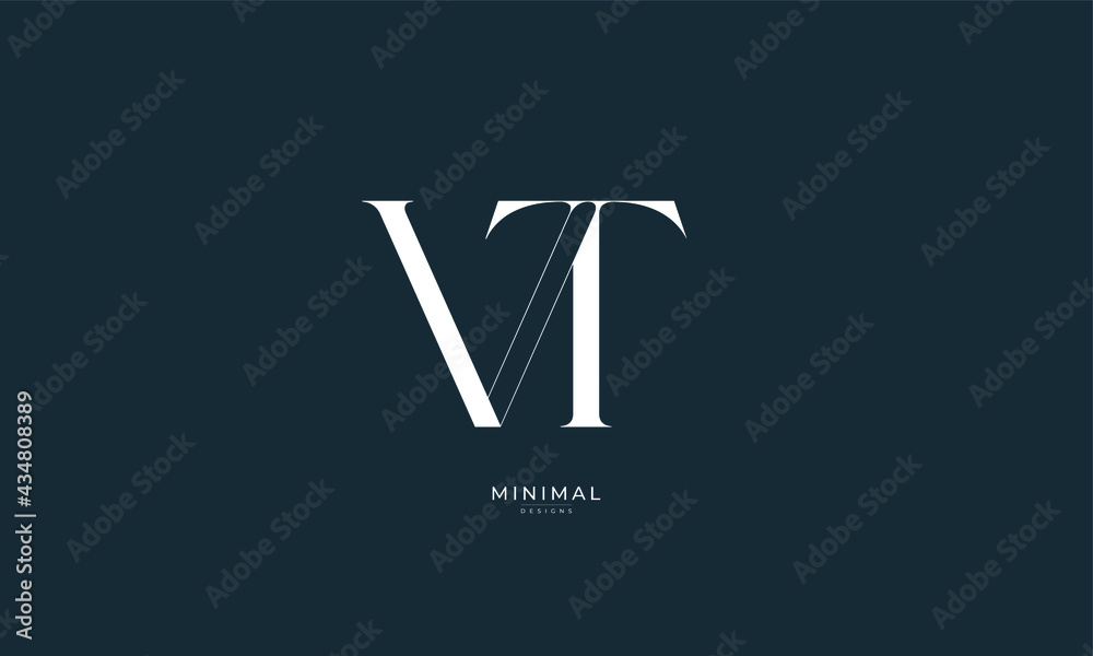 Alphabet letter icon logo VT Stock Vector | Adobe Stock