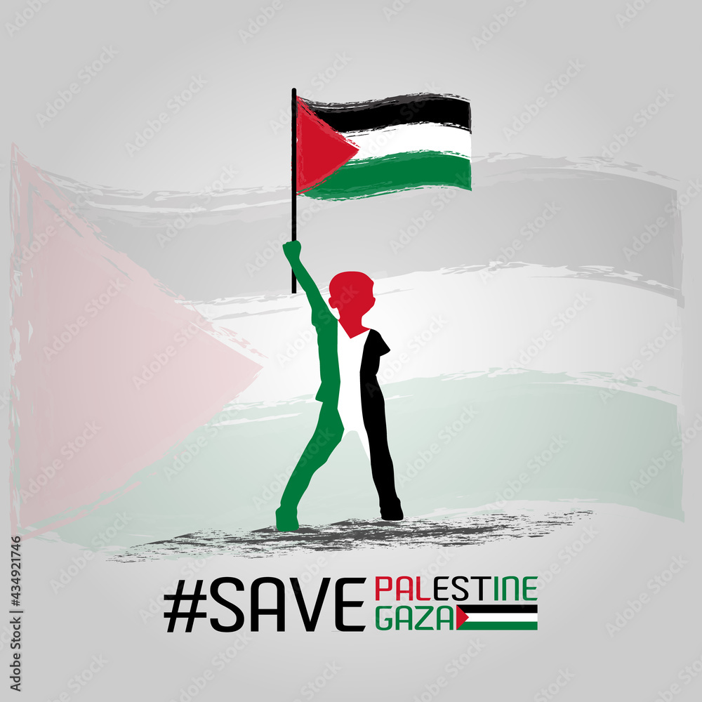 Save Palestine, Save Gaza Vector illustration For Social Media Square ...