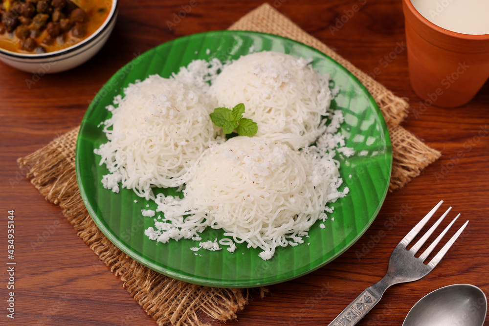 Noolappam , idiyappam rice noodles, string hopper popular steam cooked ...