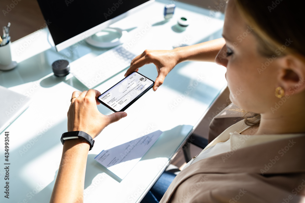 Remote Check Deposit Taking Photo Stock Photo | Adobe Stock