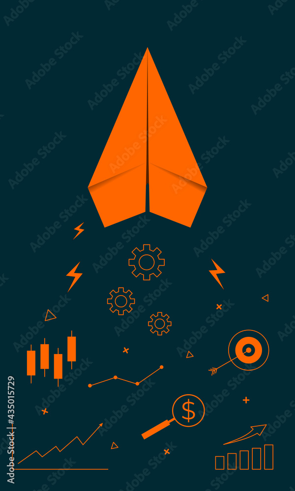 Plane Papercraft Origami Vector Infographic Stock Vector | Adobe Stock