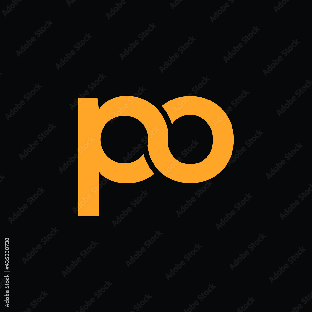 po letter logo design with black background Stock Vector | Adobe Stock