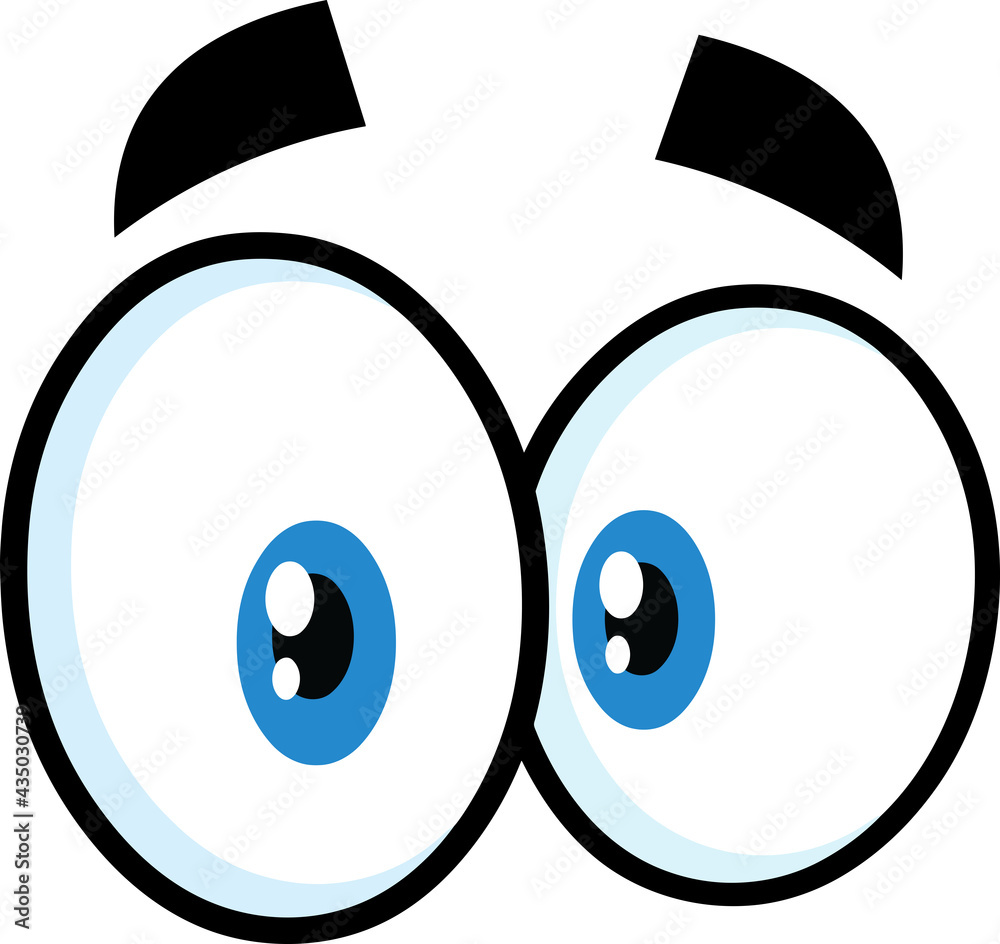 Cartoon Funny Eyes. Vector Hand Drawn Illustration Isolated On ...