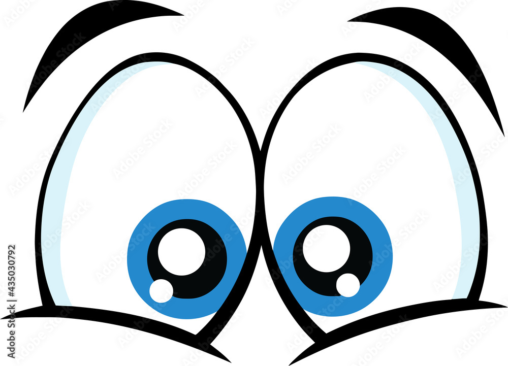 Cartoon Funny Wide Eyes. Vector Hand Drawn Illustration Isolated On ...