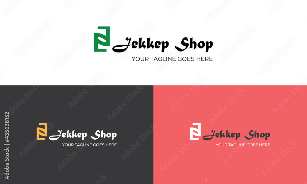 J letter Jekkep Online Shops Logo design template. Illustration vector ...