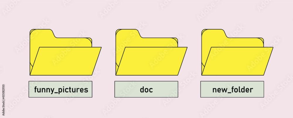 User interface folder icons. Vector illustration in cute cartoon style ...