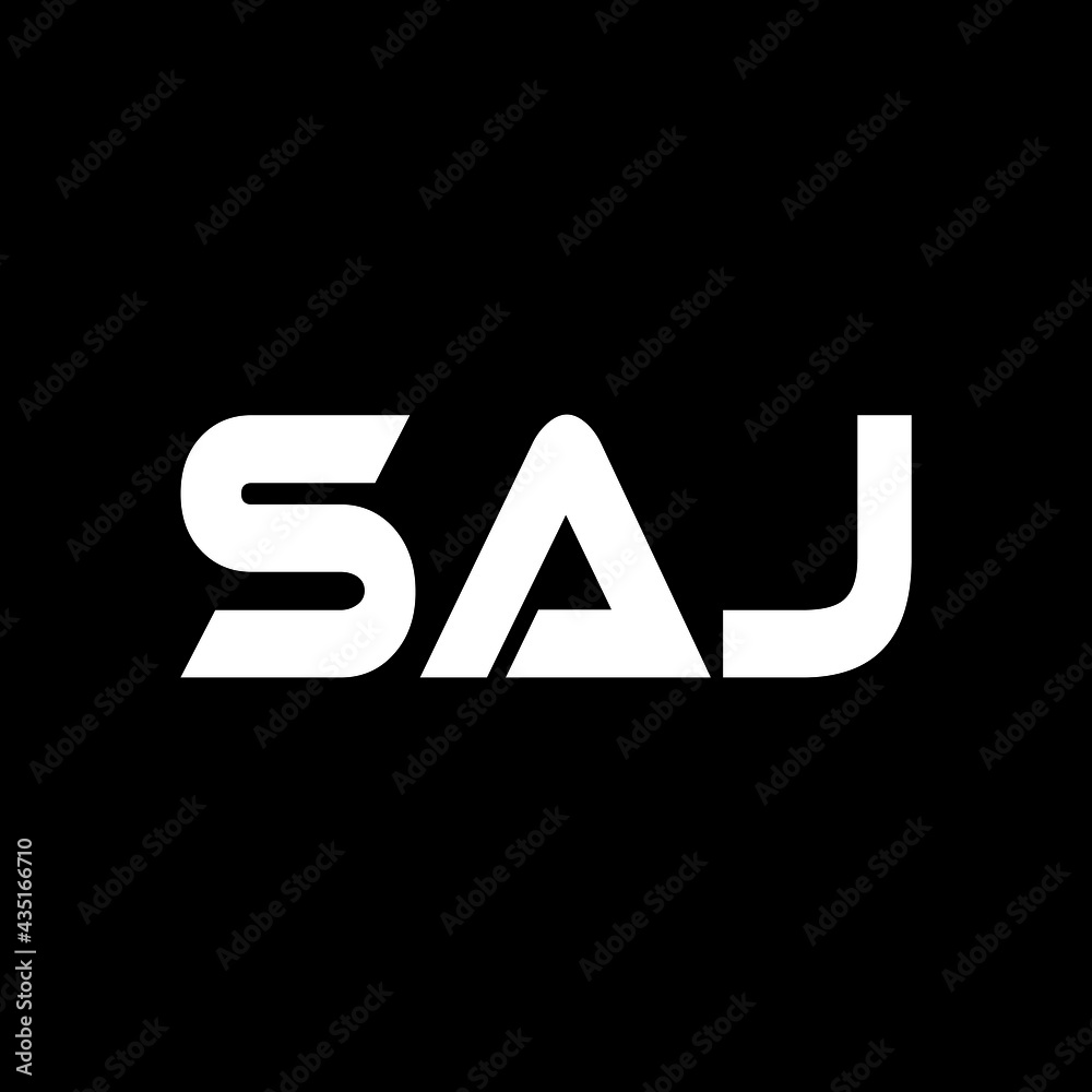 SAJ letter logo design with black background in illustrator, vector ...