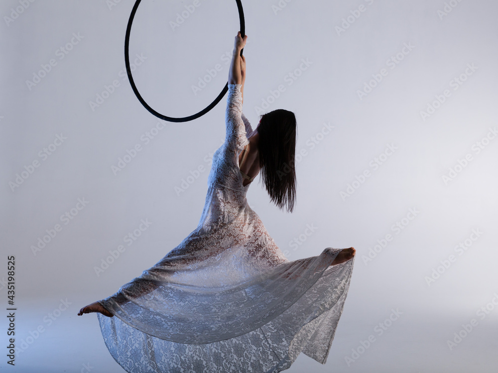 Couple of beautiful aerial gymnasts from Ukraine "Duo lotos" flying on ...