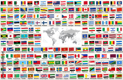 Vector collection of all world flags arranged in alphabetical order ...
