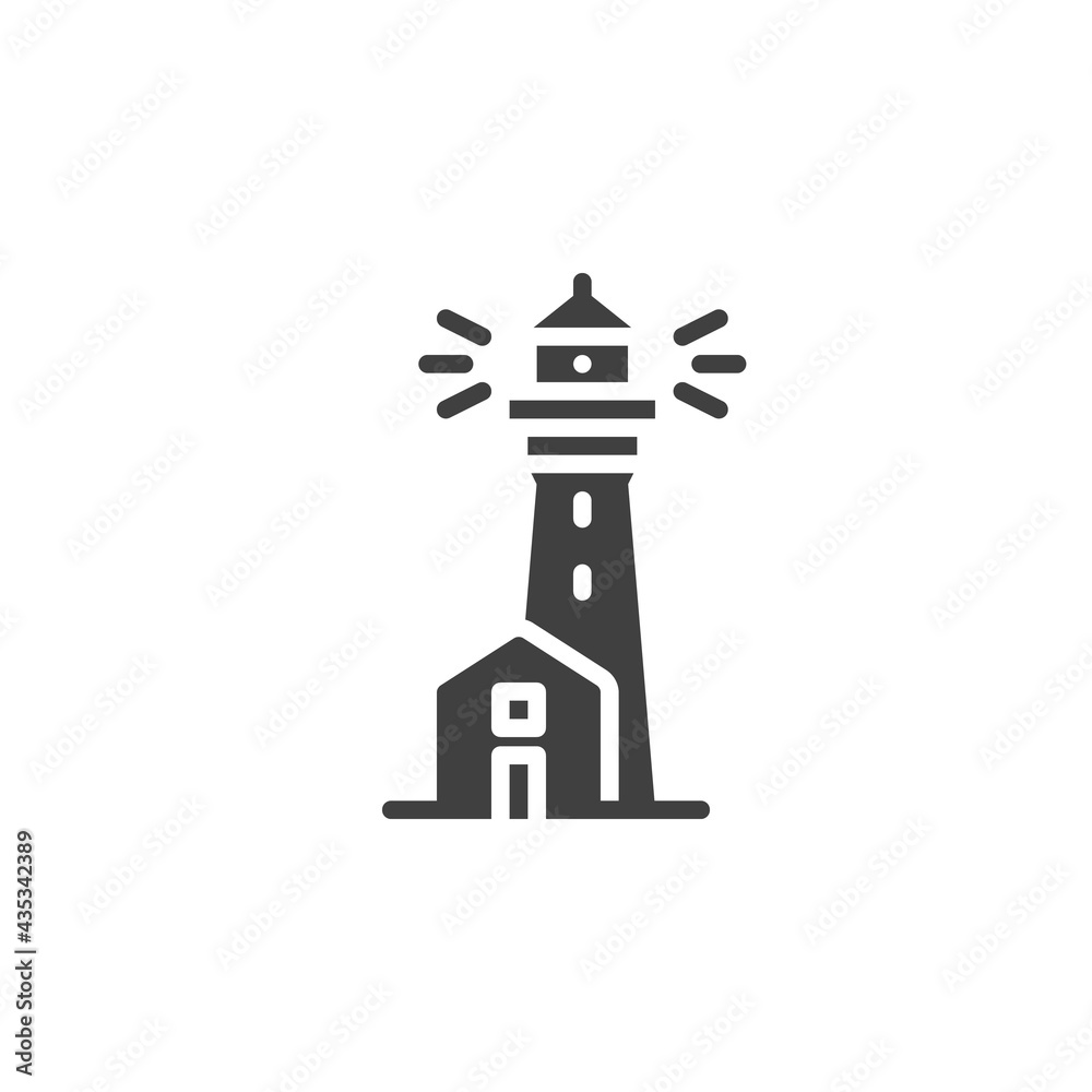 Lighthouse tower vector icon Stock Vector | Adobe Stock