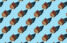 Pattern Of Small Repeated Houses Free Stock Photo - Public Domain Pictures