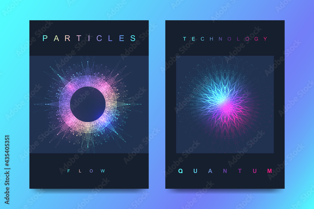 Innovative cover template quantum computer technology, big data ...