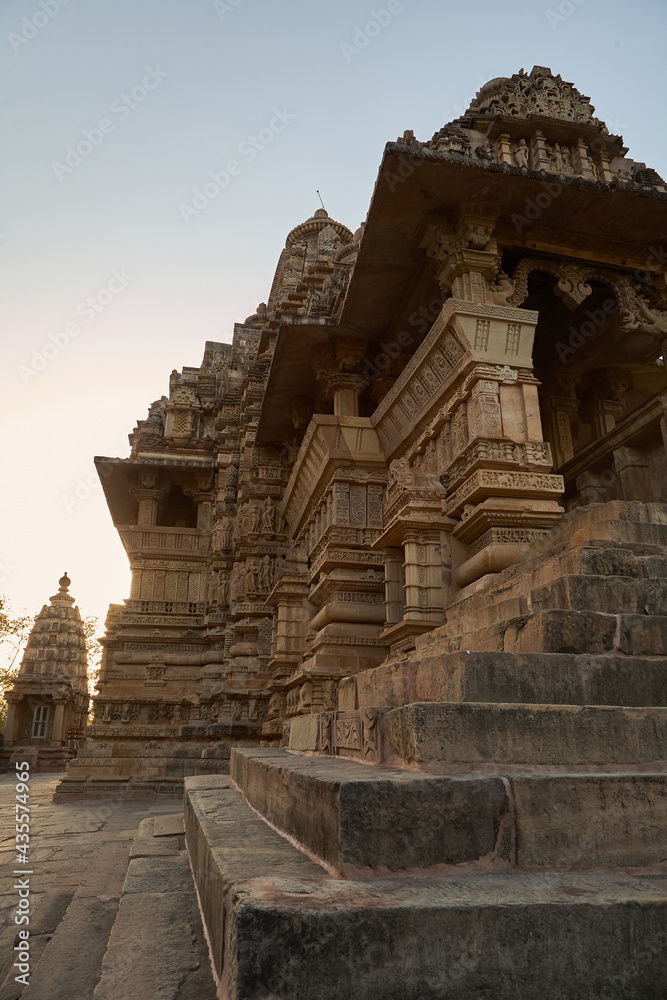 Temple in Khajuraho. The temples are famous for their nagara-style ...