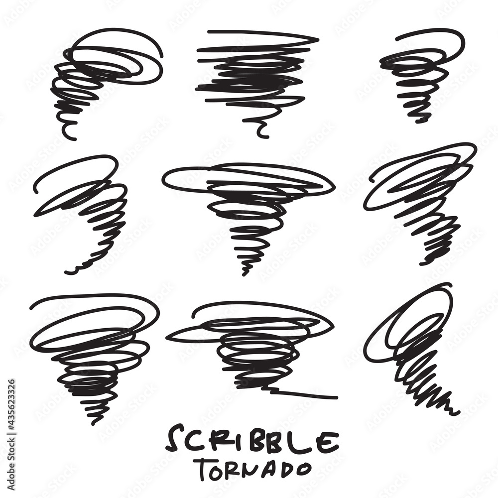 Scribble tornado shape with line art Stock Vector | Adobe Stock