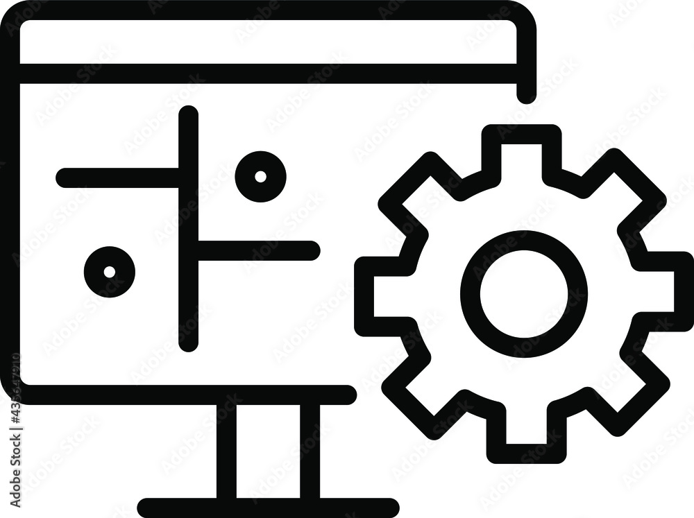 Configuration system icon. system sizing. Outline icon vector Stock ...