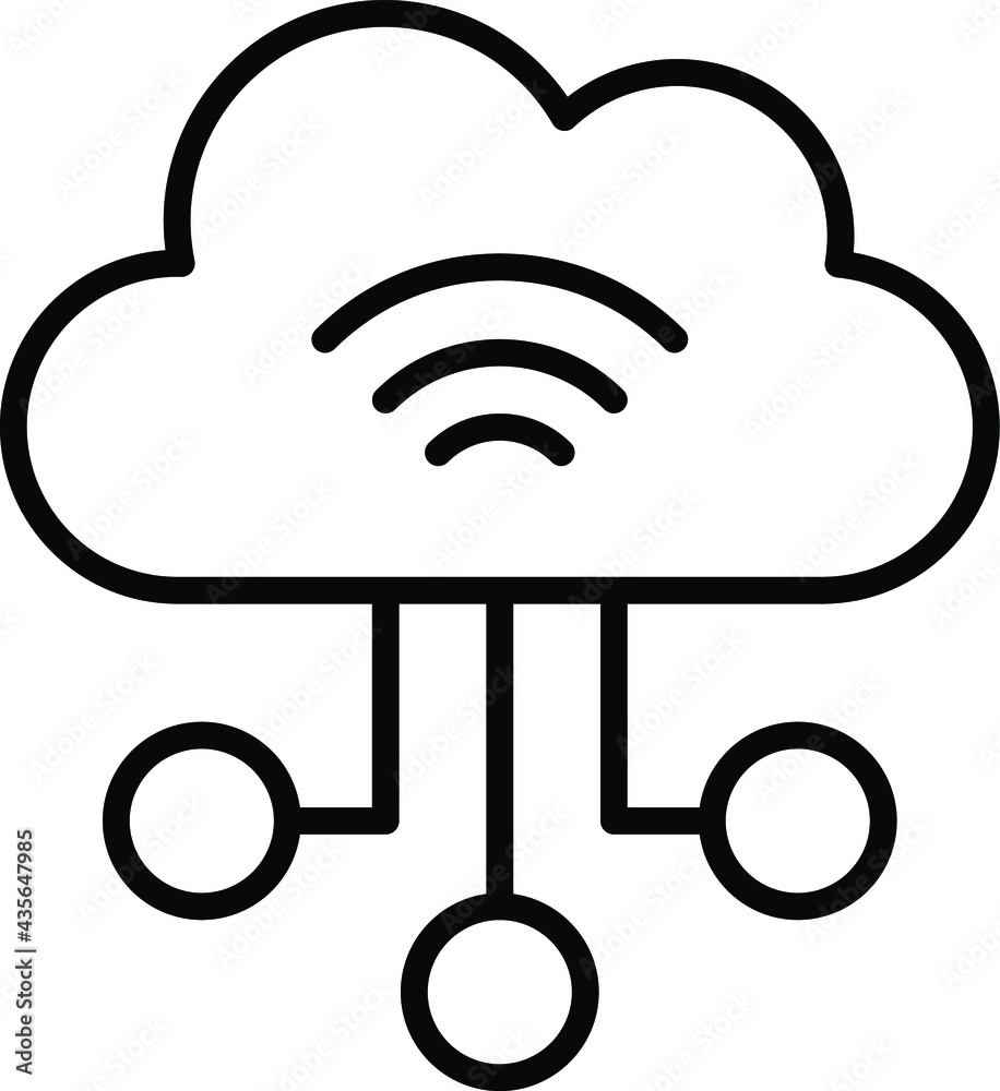 Cloud gateway vector icon. Cloud On-Prem Hybrid. Cloud computing line ...