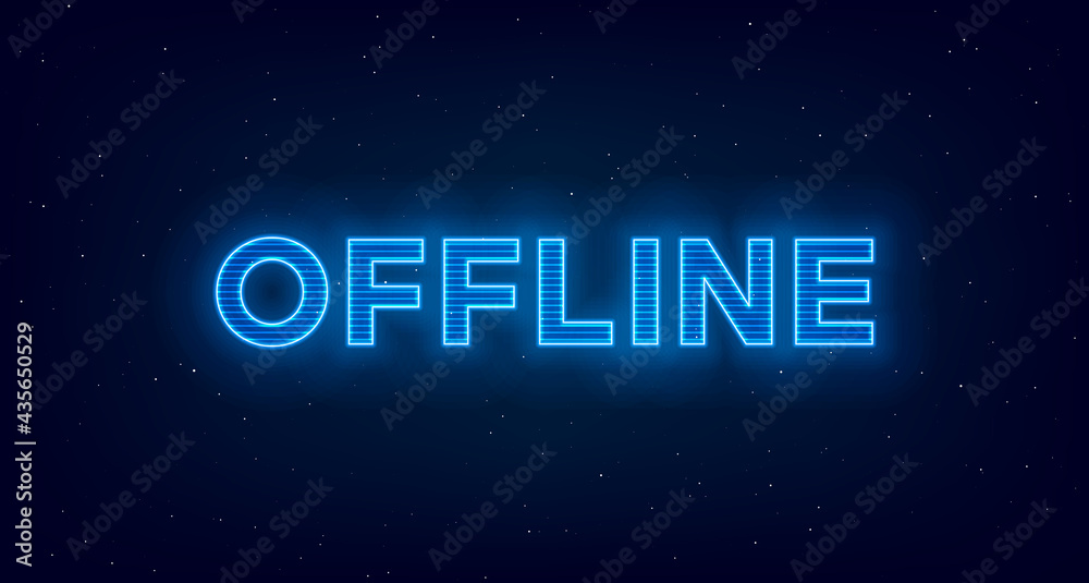 Hologram offline twitch banner. Glowing offline title with hologram ...