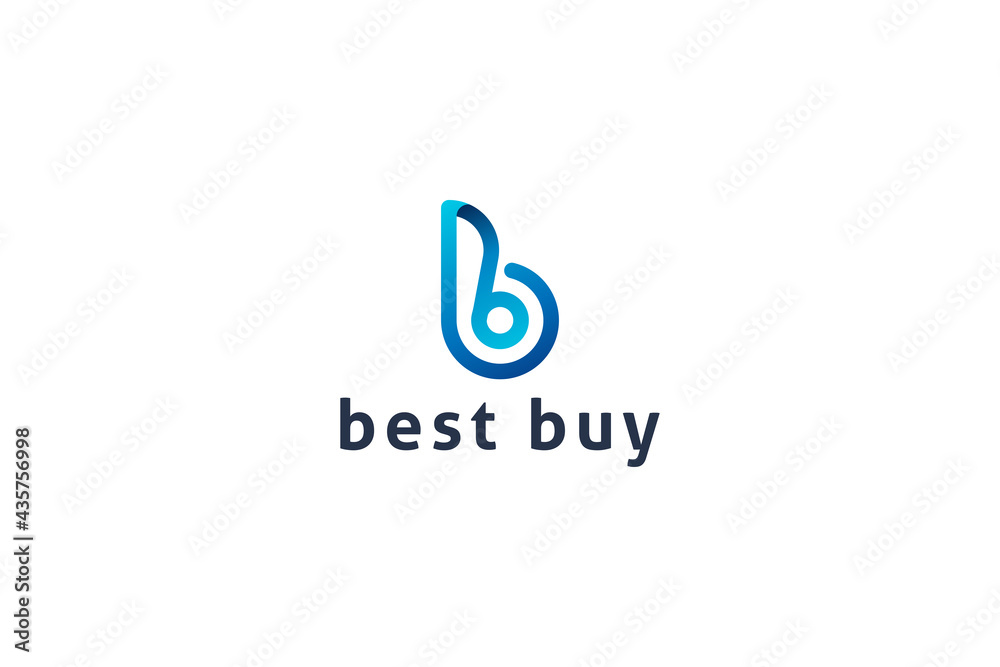 Letter b blur color 3d business logo design Stock Vector | Adobe Stock