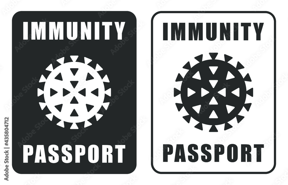 Covid-19 immunity passport. Coronavirus immune pass icon. Corona virus ...