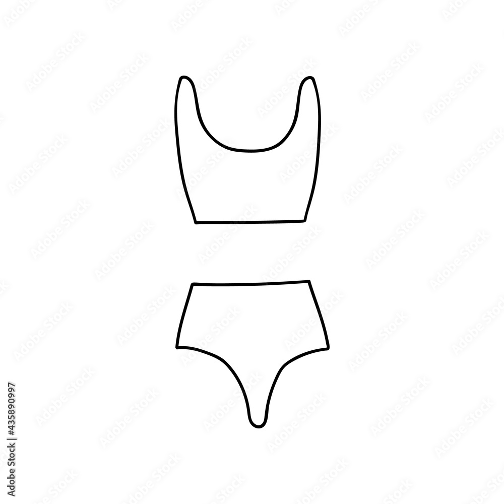 Cute clipart vector summer swimsuit for women and girls for swim in ...
