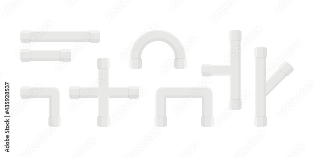 Water Pipe, Oil Pip, PVC Pipe Vector Set, PVC Piping Vector, PVC Pipe ...