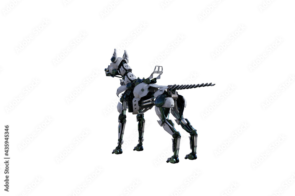 Cyborg dog with various poses for using a collage. Cyborg dog with ...