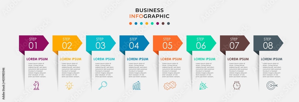 Vector Infographic design business template with icons and 8 options or ...