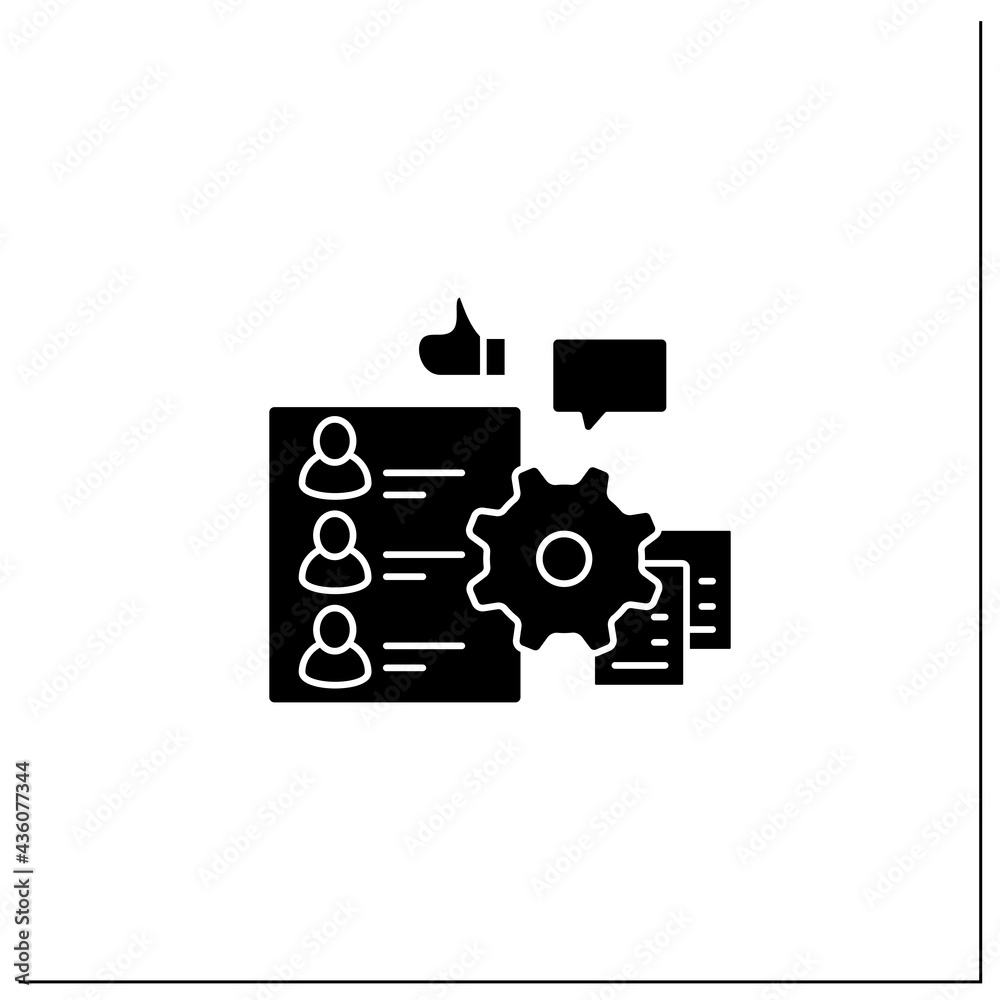 HR onboarding glyph icon. Automation process hr onboarding. Attracting ...