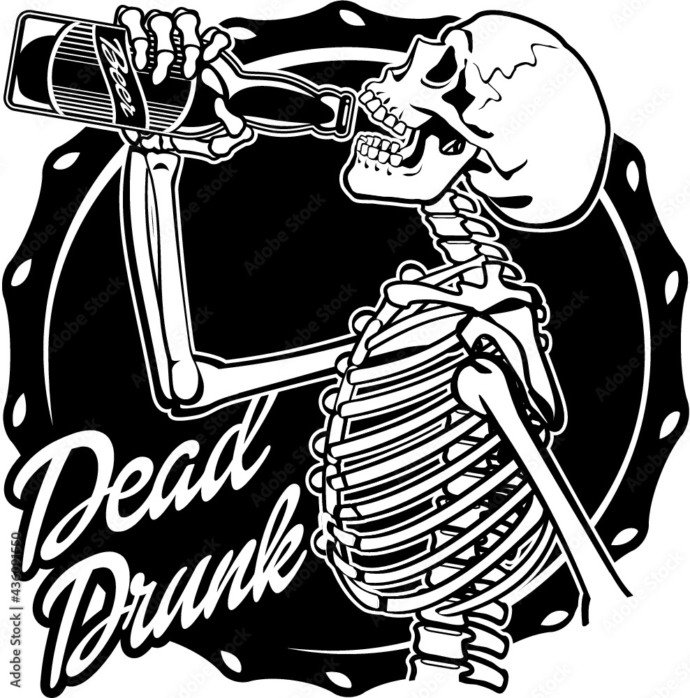 human skeleton holding beer Stock Vector | Adobe Stock