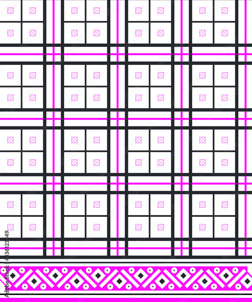 geometric box with border for background, texture, tile, fabric print ...