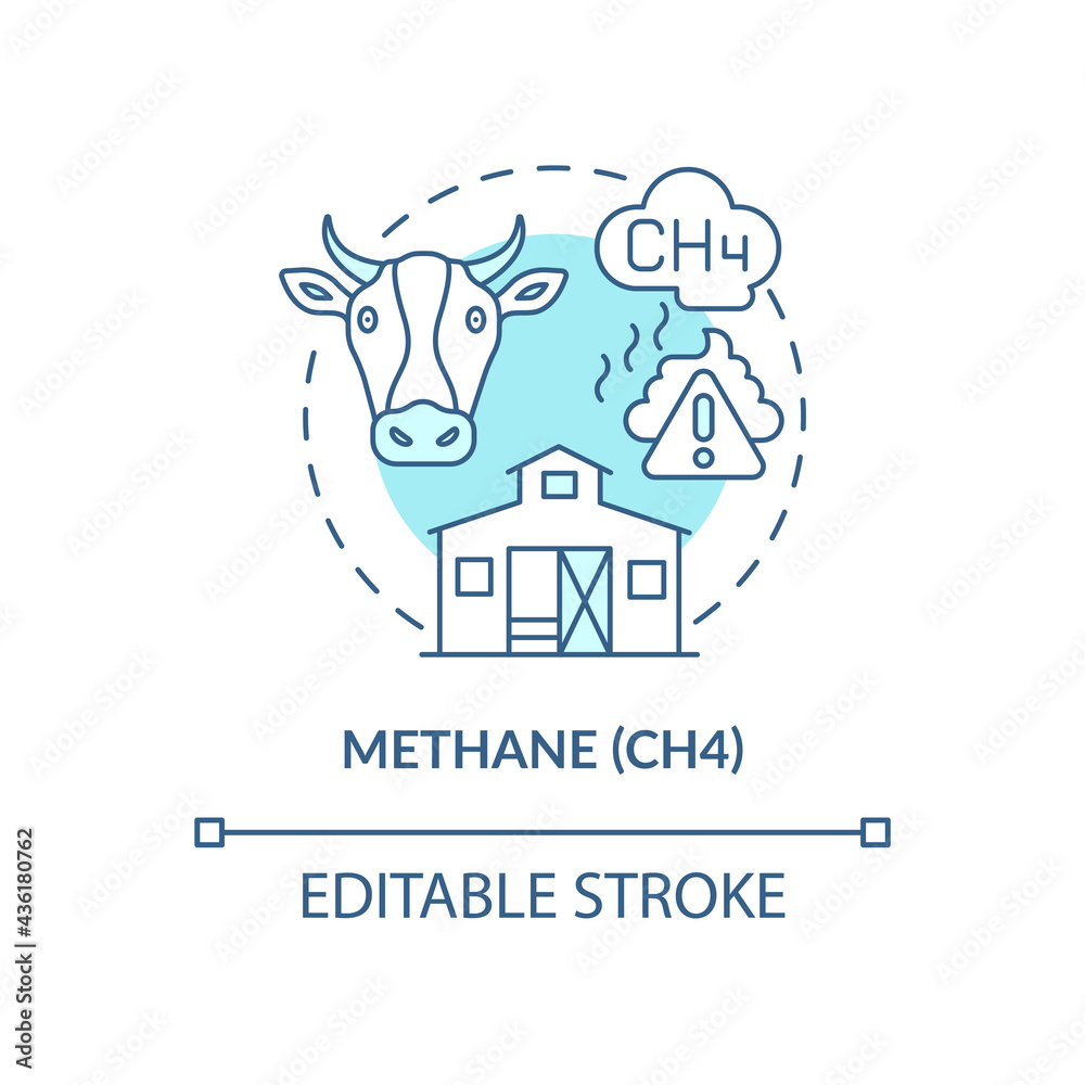 Methane concept icon. CH4 abstract idea thin line illustration. Food ...