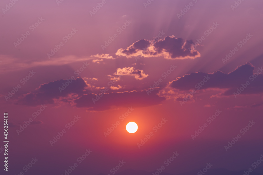 Mágico atardecer, cielos violetas, morado, paisajes celestiales, fondos ...