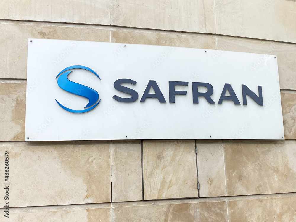 Safran S.A. headquarters entrance near Paris, a French multinational ...