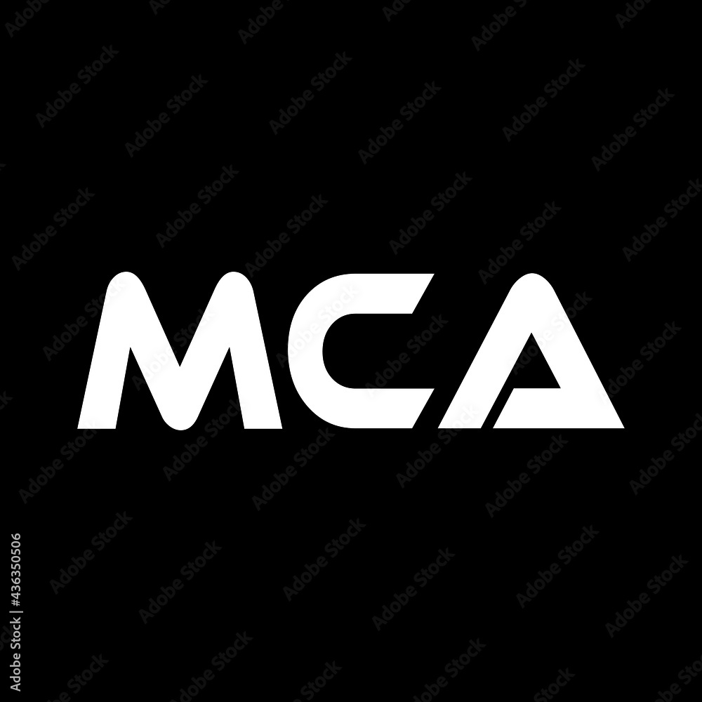 MCA letter logo design with black background in illustrator, vector ...