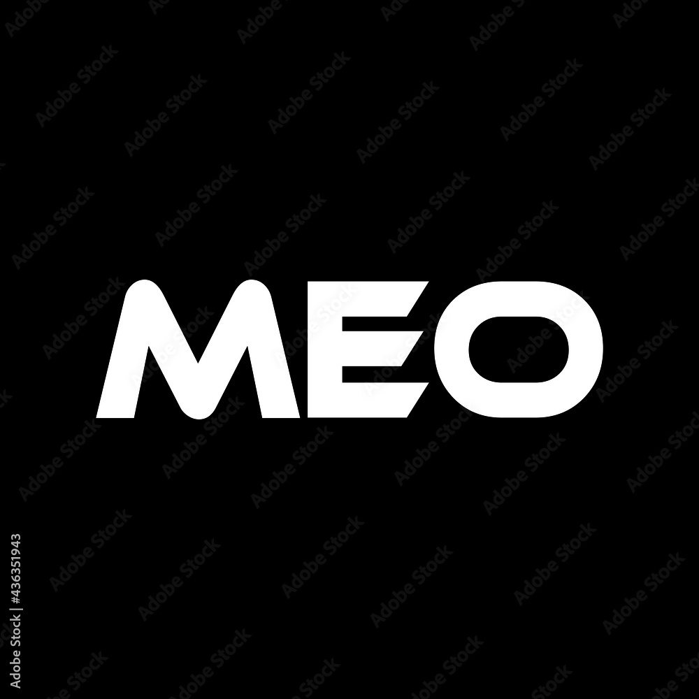 MEO letter logo design with black background in illustrator, vector ...