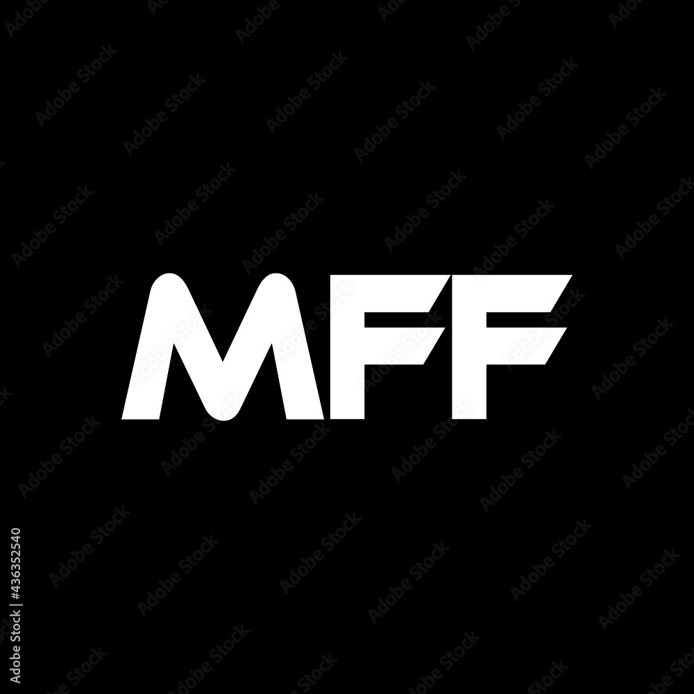 Stock-Vektorgrafik „MFF letter logo design with black background in ...