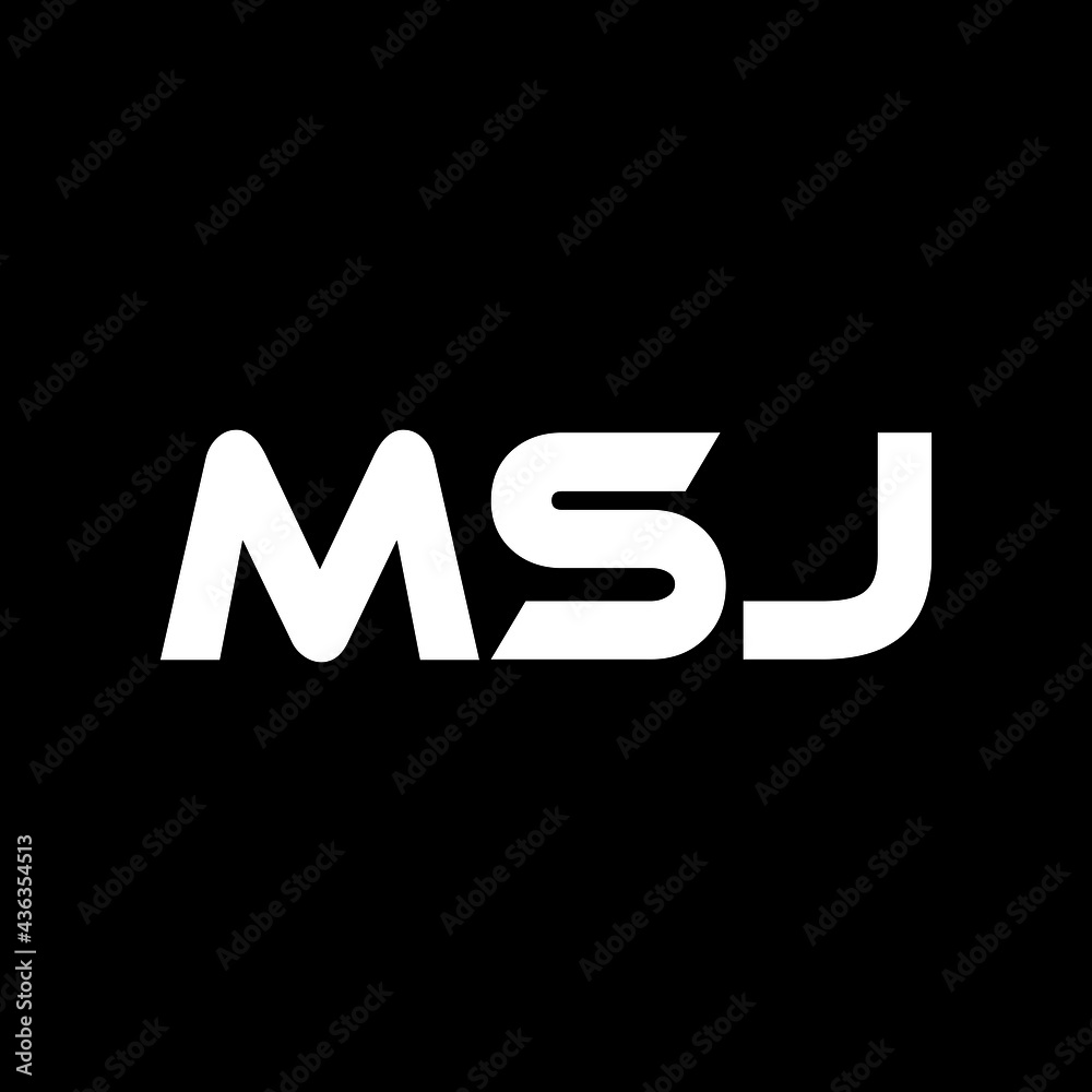 MSJ letter logo design with black background in illustrator, vector ...
