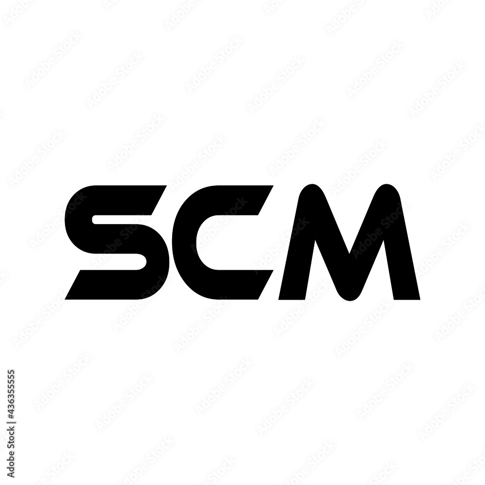 Image vectorielle Stock SCM letter logo design with white background in ...