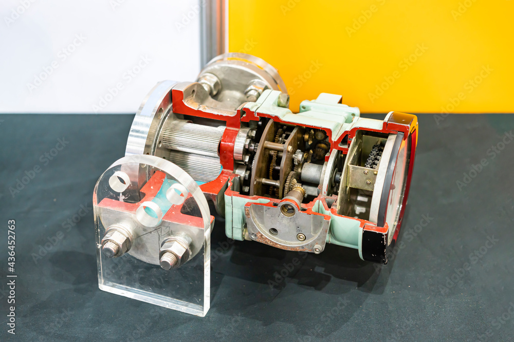 cross section show detail inside of sanitary flow meter for high ...