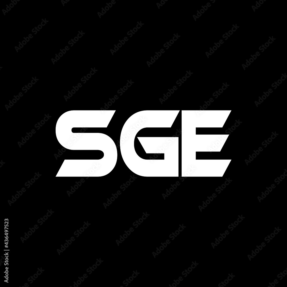 SGE letter logo design with black background in illustrator, vector ...