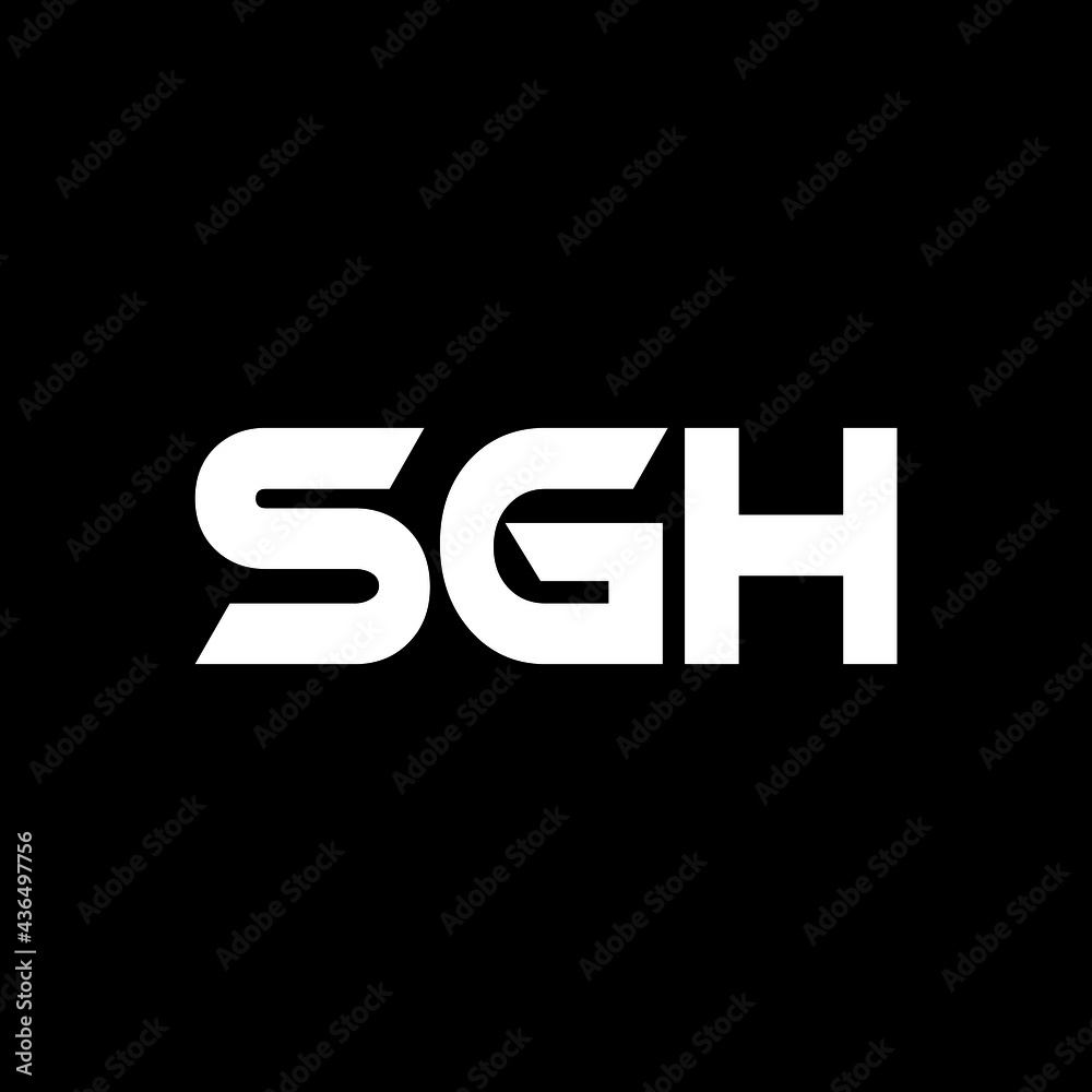 SGH letter logo design with black background in illustrator, vector ...