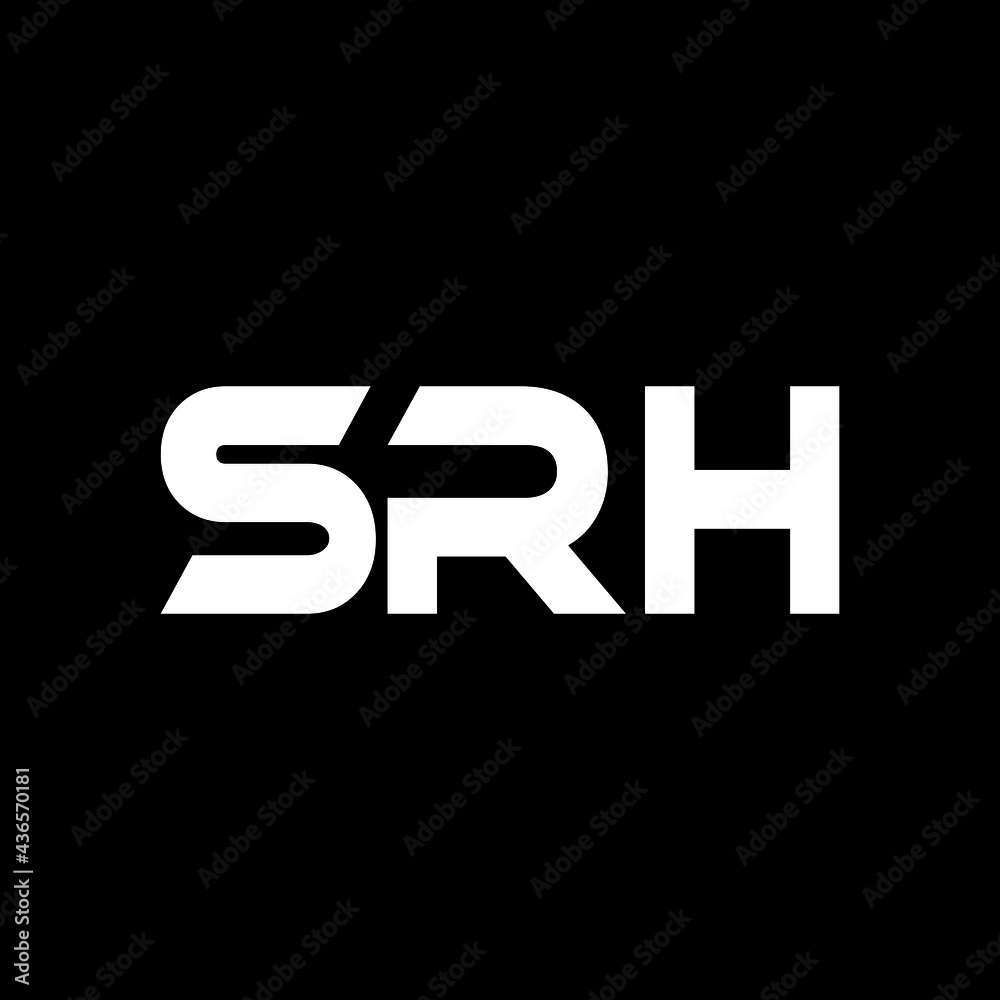 SRH letter logo design with black background in illustrator, vector ...