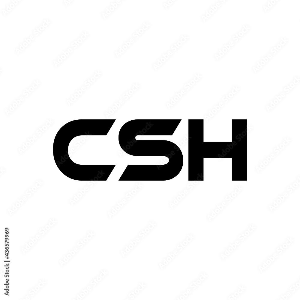 CSH letter logo design with white background in illustrator, vector ...