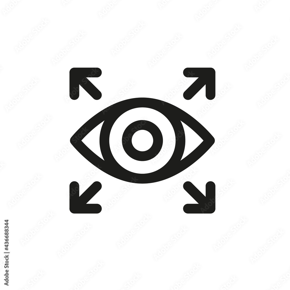 Expand view icon in line design style. Full screen size icon for web ...