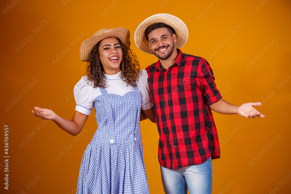 Brazilian couple wearing traditional clothes for Festa Junina - June ...