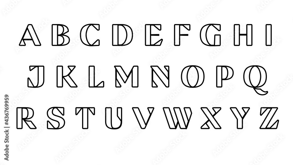 Alphabet, Black and white complete alphabet. Standard Model ABC, all ...