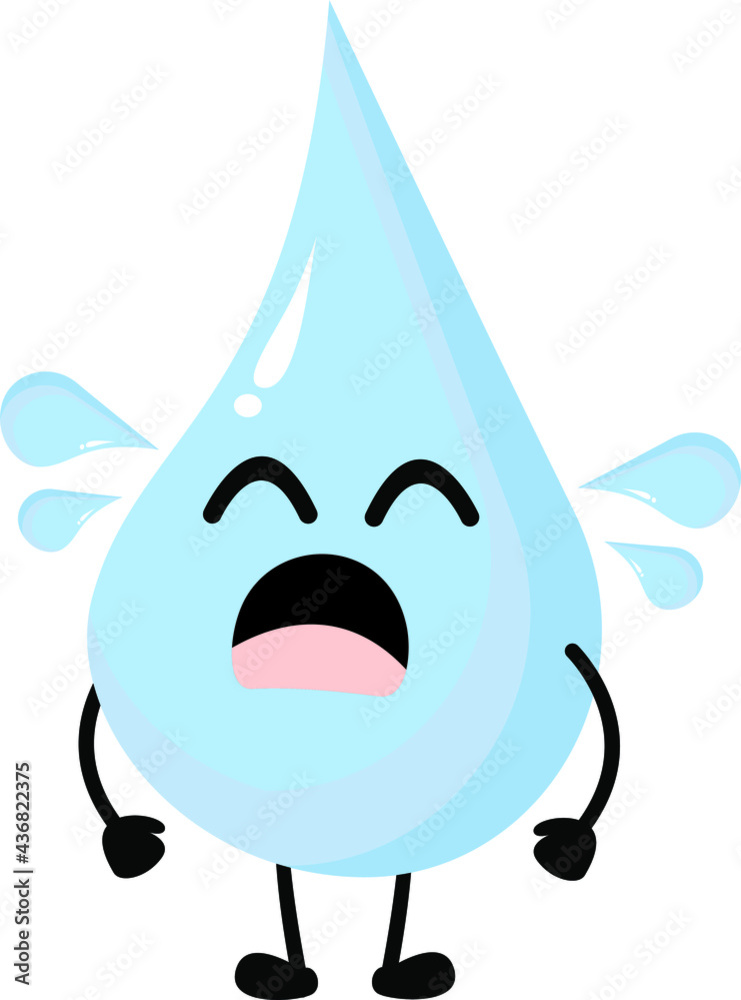 Crying water character. Adorable kawaii illustration, idea for mascot ...