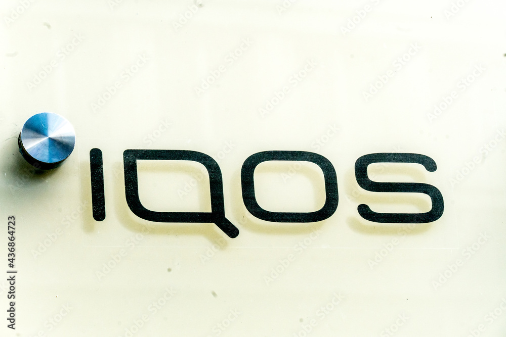 Prague, Czech Republic - July 24, 2020: Sign of IQOS smokeless ...